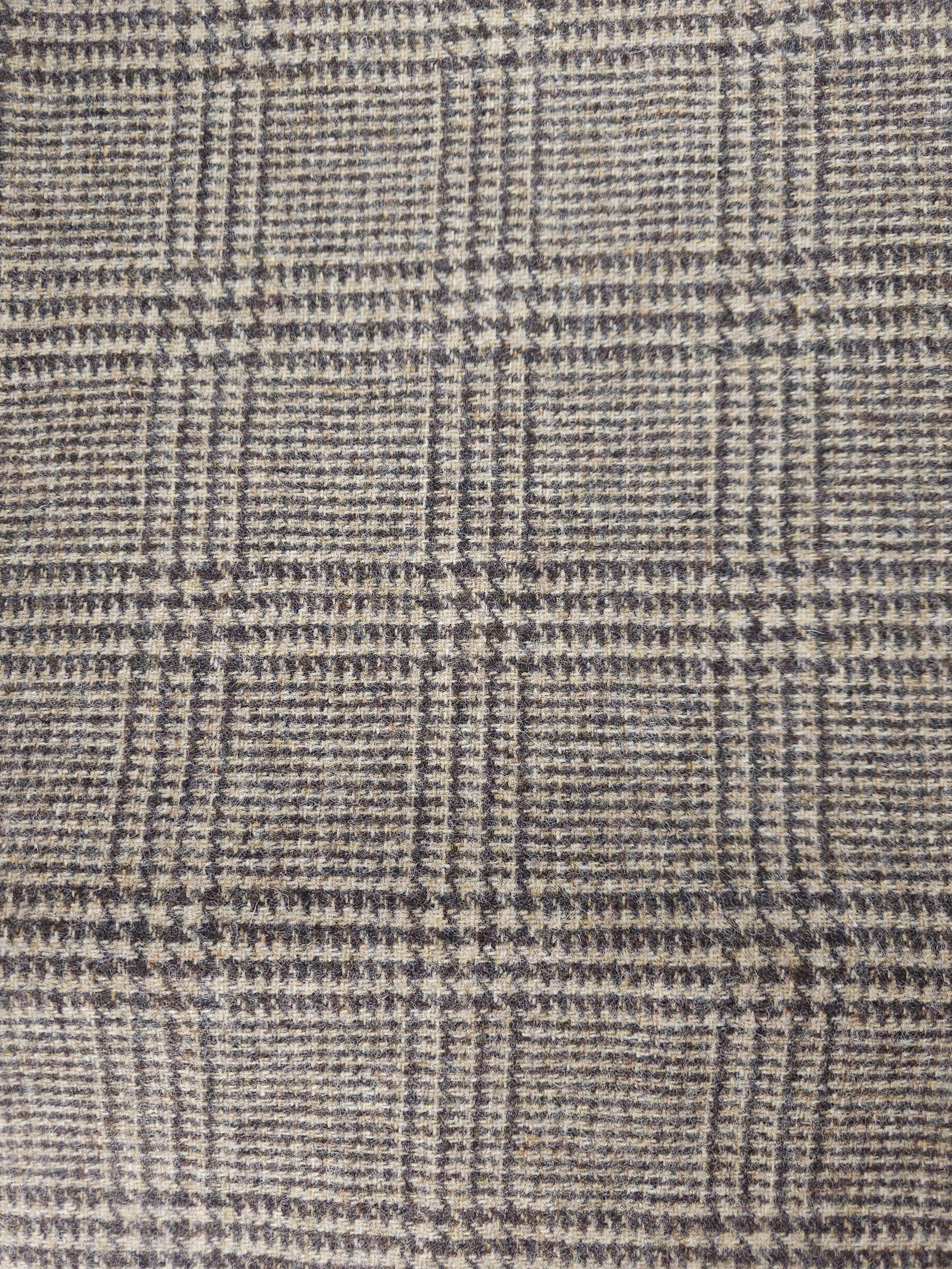 Natural Beige Check Wool - 1.1m Piece – Rainbow Fabrics
