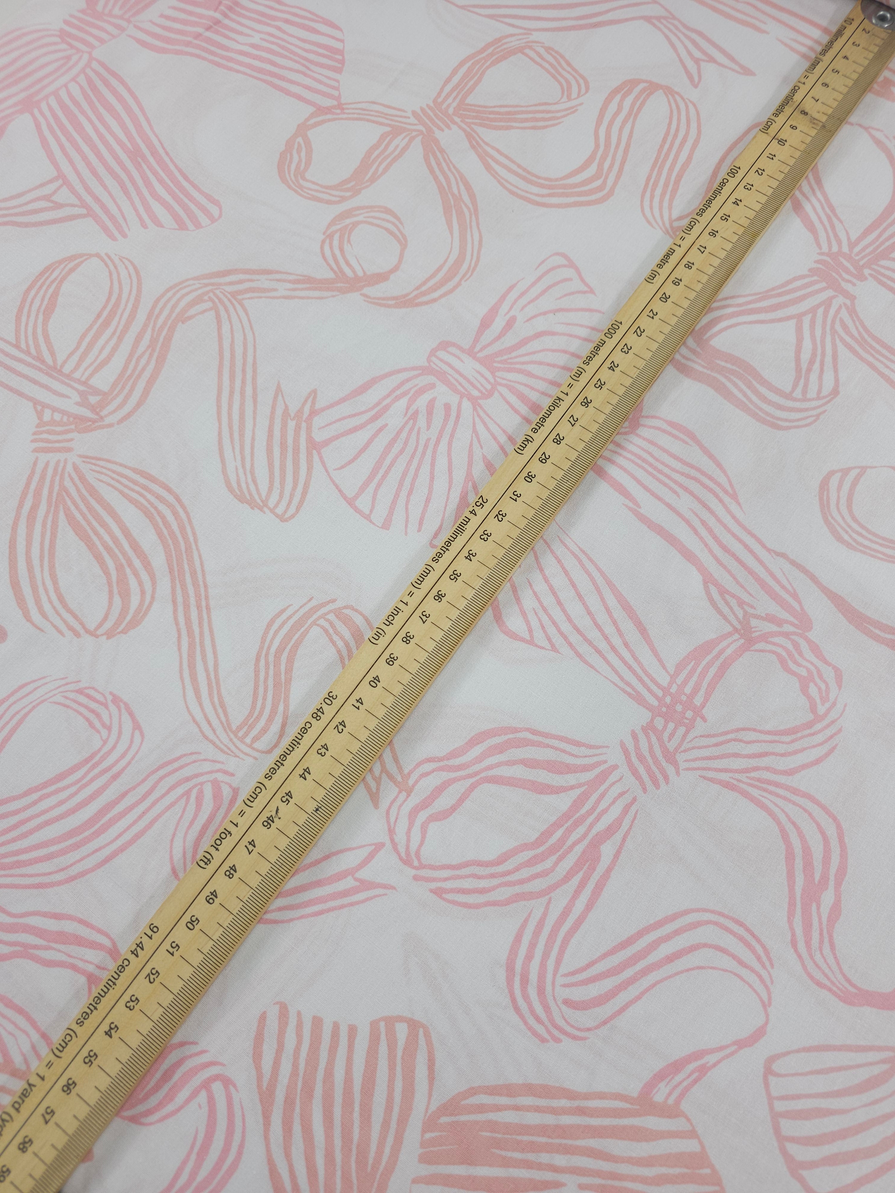 Peach/Pink Bow Ribbon 100% Cotton 98" *EXTRA WIDE* – Rainbow Fabrics