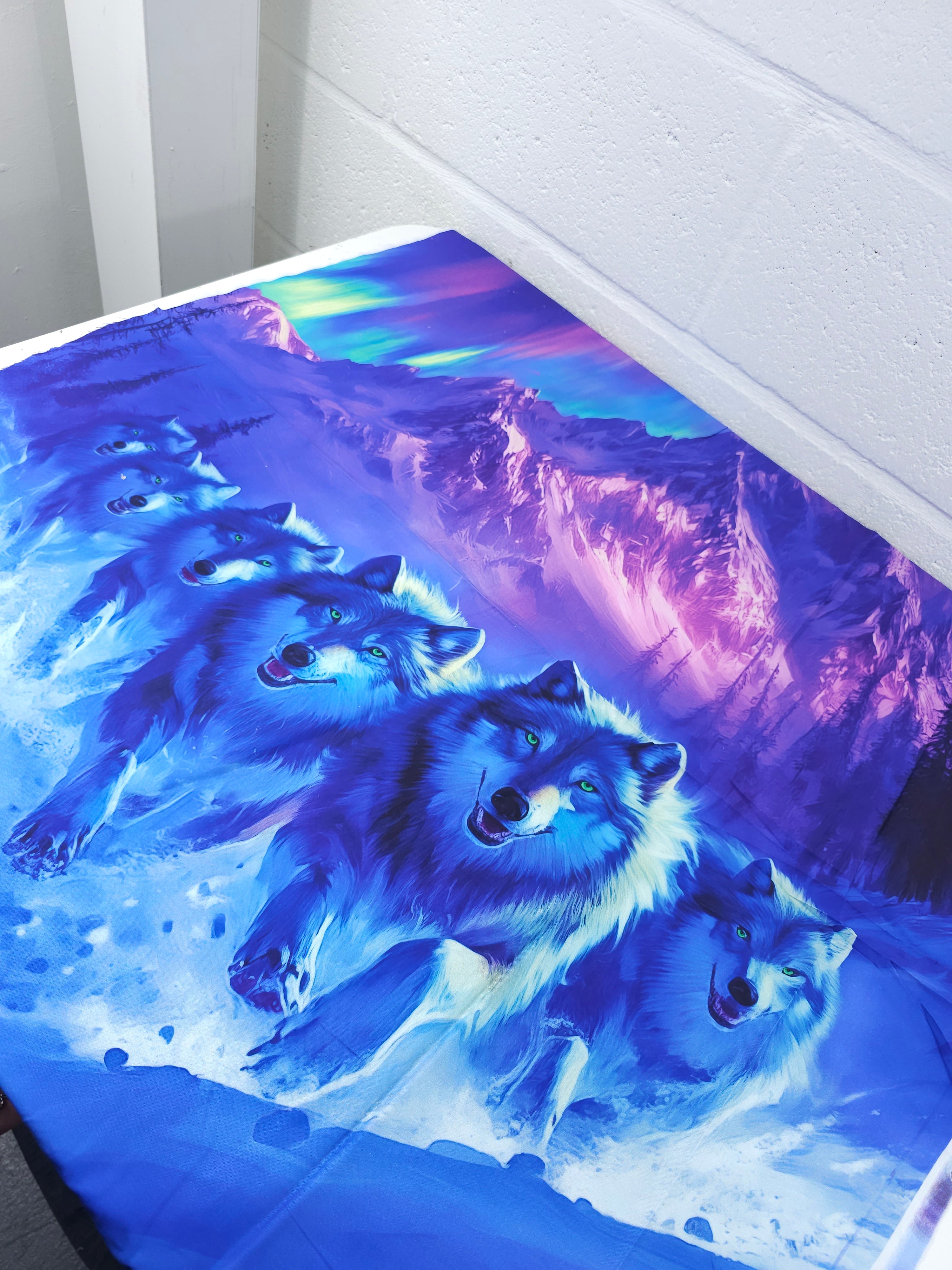 Mountain Wolf Pack 100% Cotton - 85cm Panel – Rainbow Fabrics