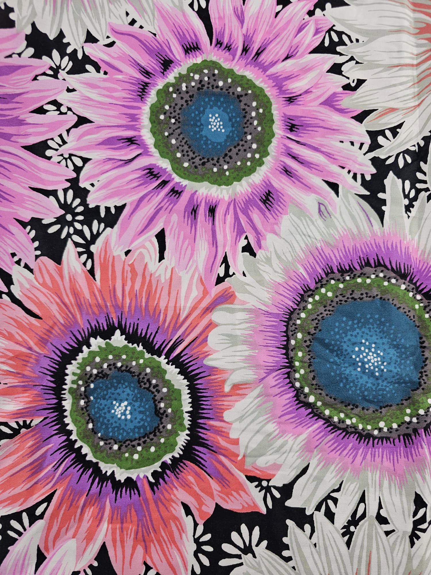 Florescent Sunflowers Cotton - 1.2m Piece – Rainbow Fabrics