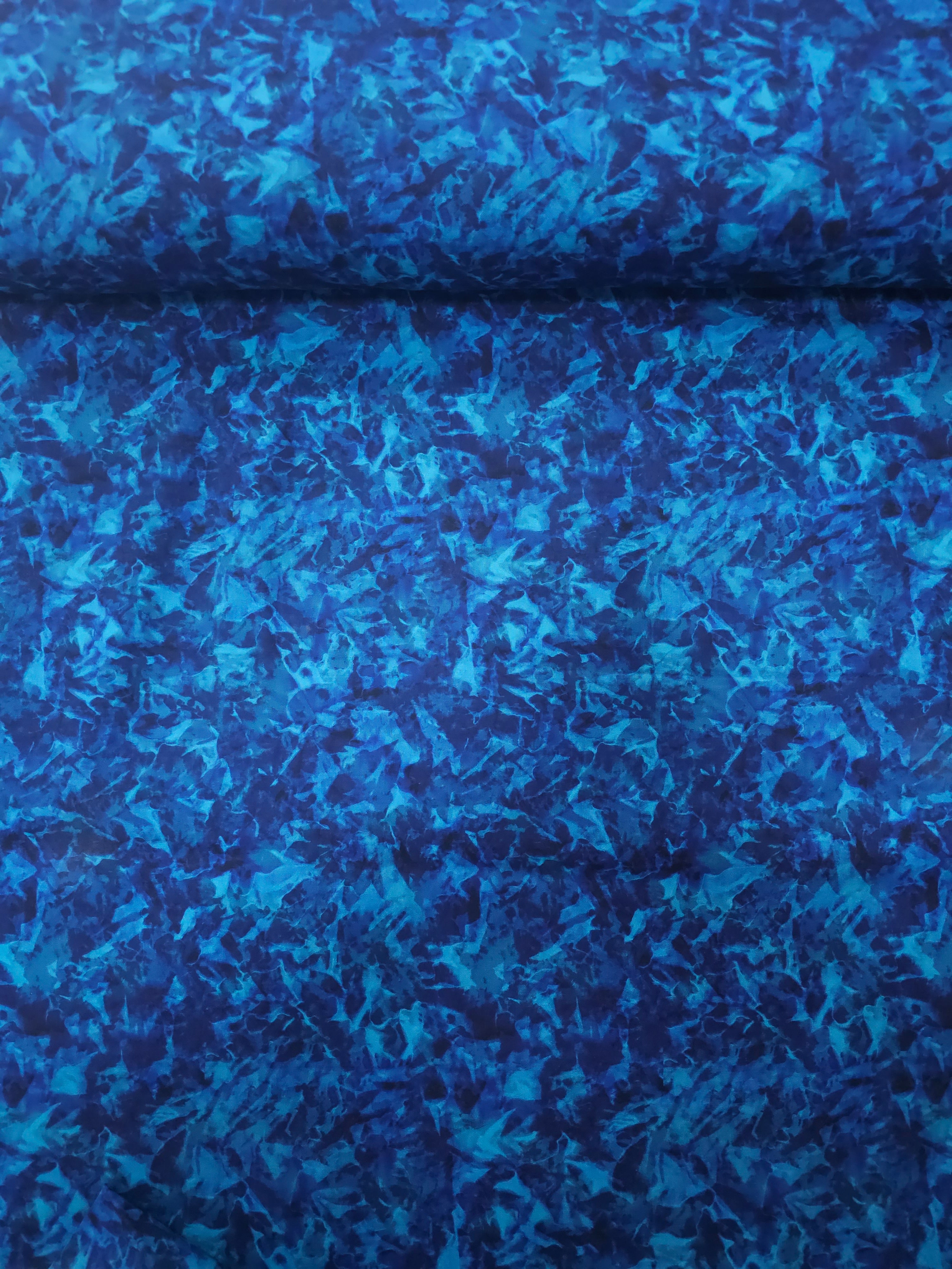 Deep Blue Static Marble 100% Cotton – Rainbow Fabrics