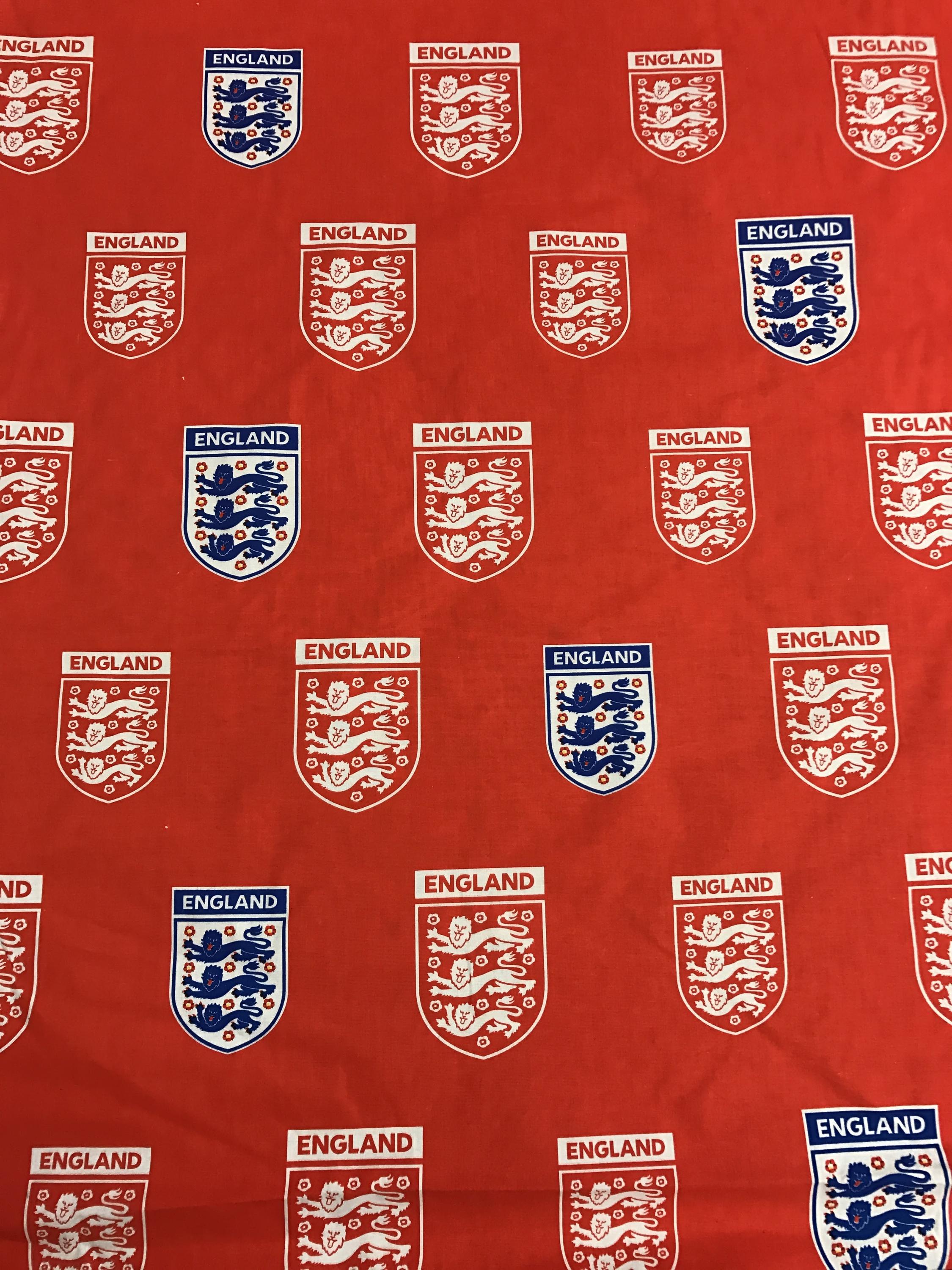 England 100% Cotton Football Club Fabric - 68" – Rainbow Fabrics